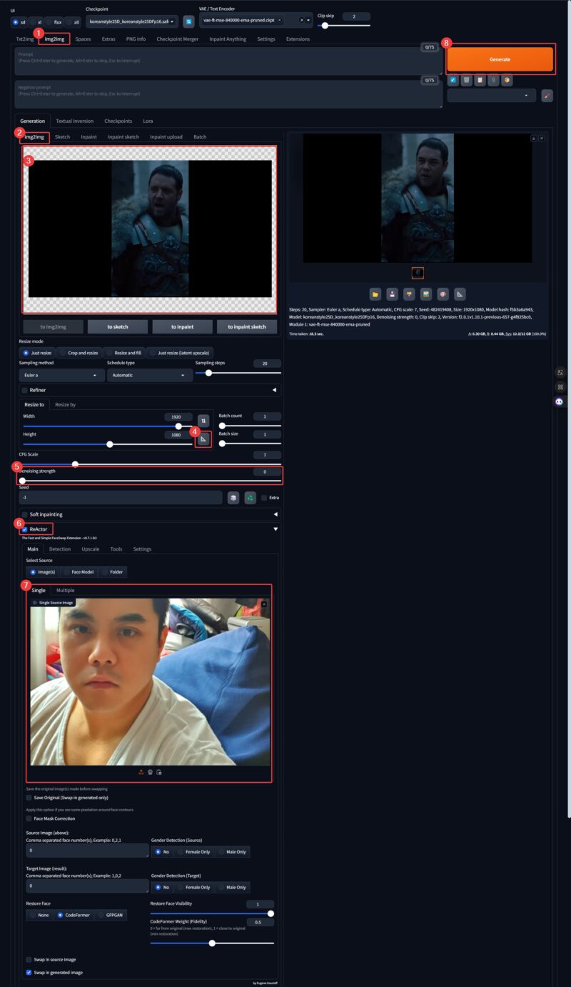 Stable Diffusion 얼굴 합성: ReActor 확장으로 손쉽게 얼굴 바꾸기 • 테크플레이